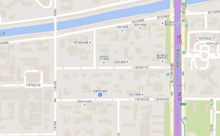 Map-Cameroon-Embassy-to-China - Cameroon Embassy to China